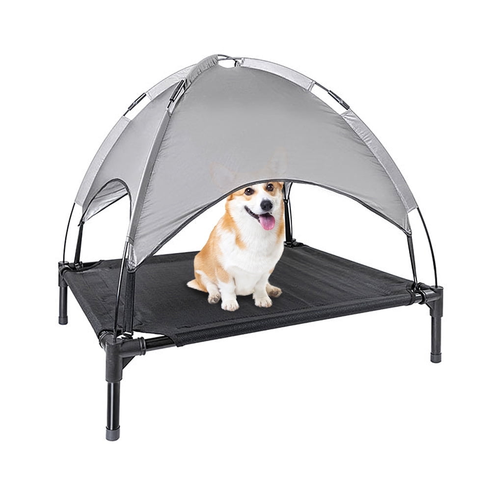 Aoresac Elevated Dog Bed with Cooling Mesh Cot and Removable Shade ...