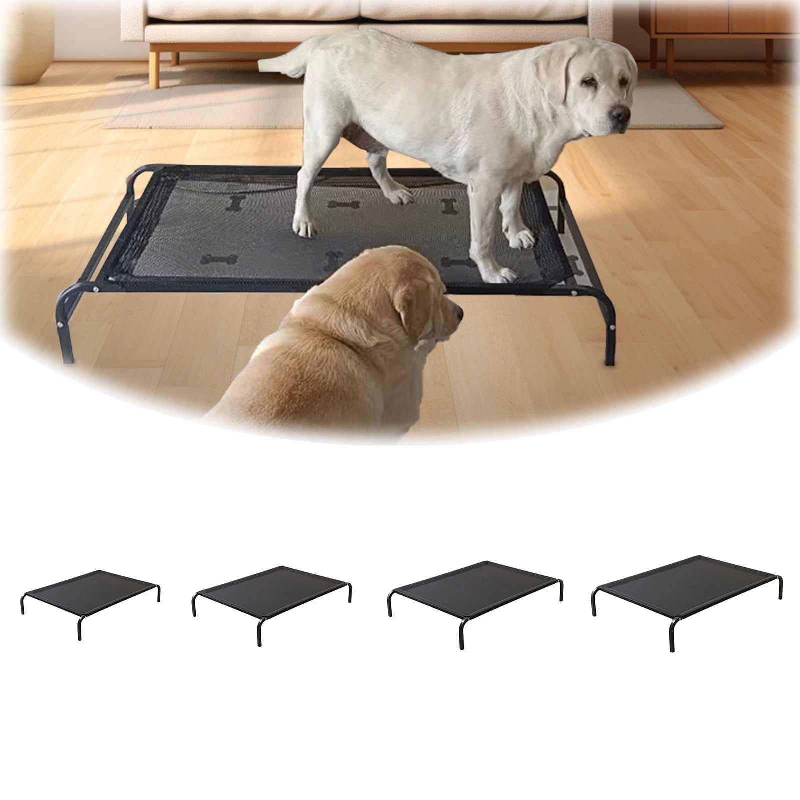 Elevated Dog Bed for Large Dogs - Raised Outdoor Pet Cot with Tool-Free ...