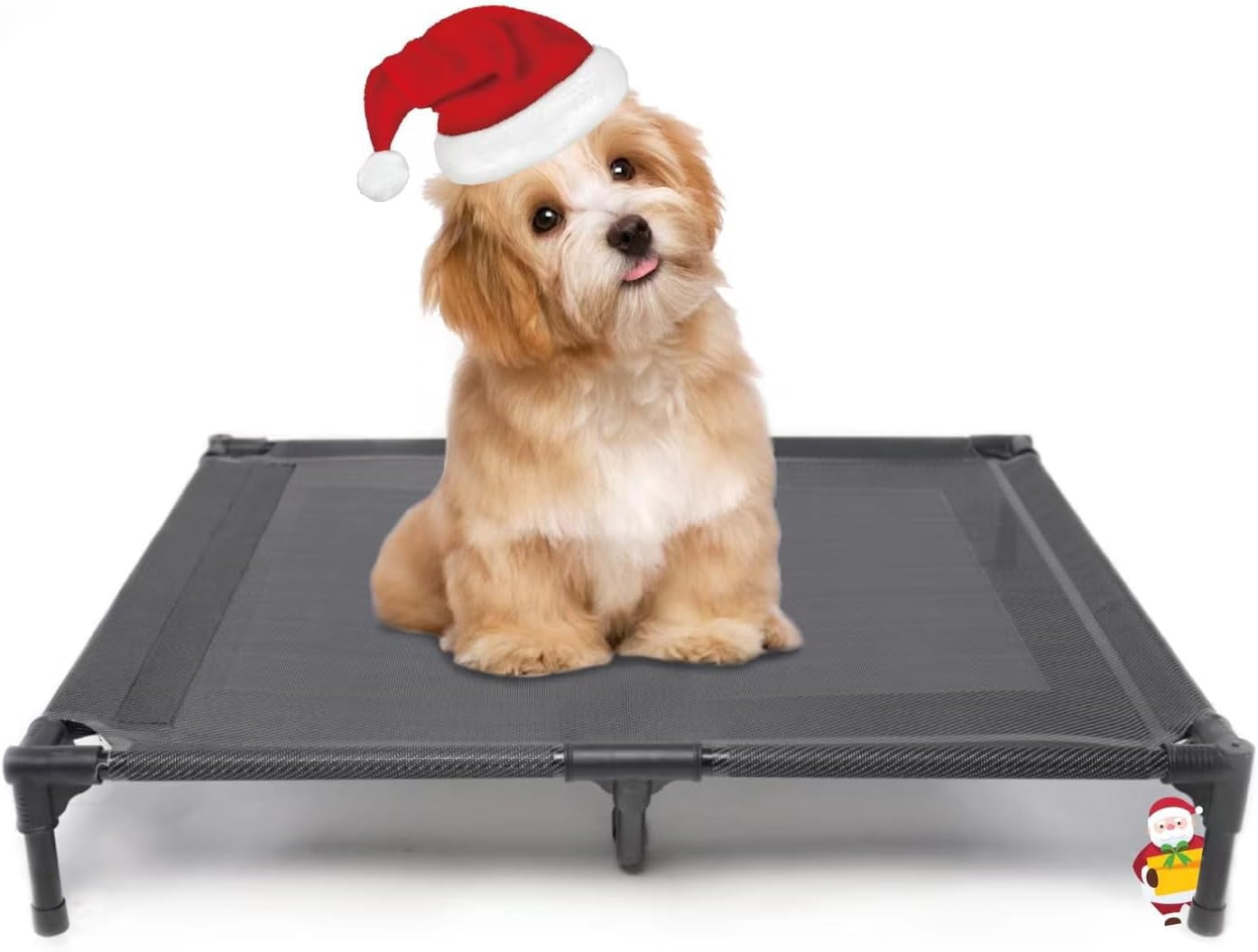 Elevated Dog Bed for Medium Dogs, Dual Support Cooling Cot with Teslin ...