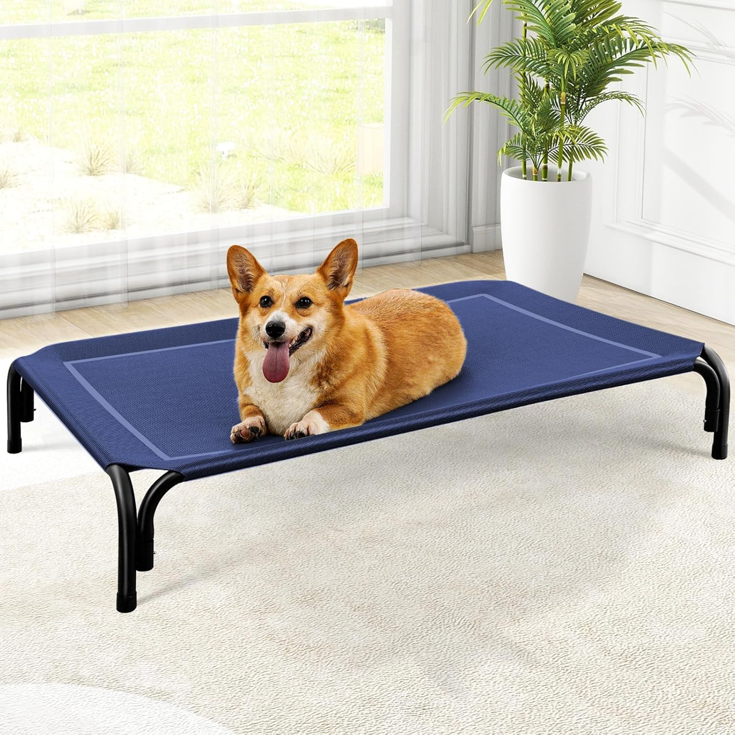 Elevated Dog Bed, Raised Outdoor Dog Bed for Large Sized Dogs, Portable ...