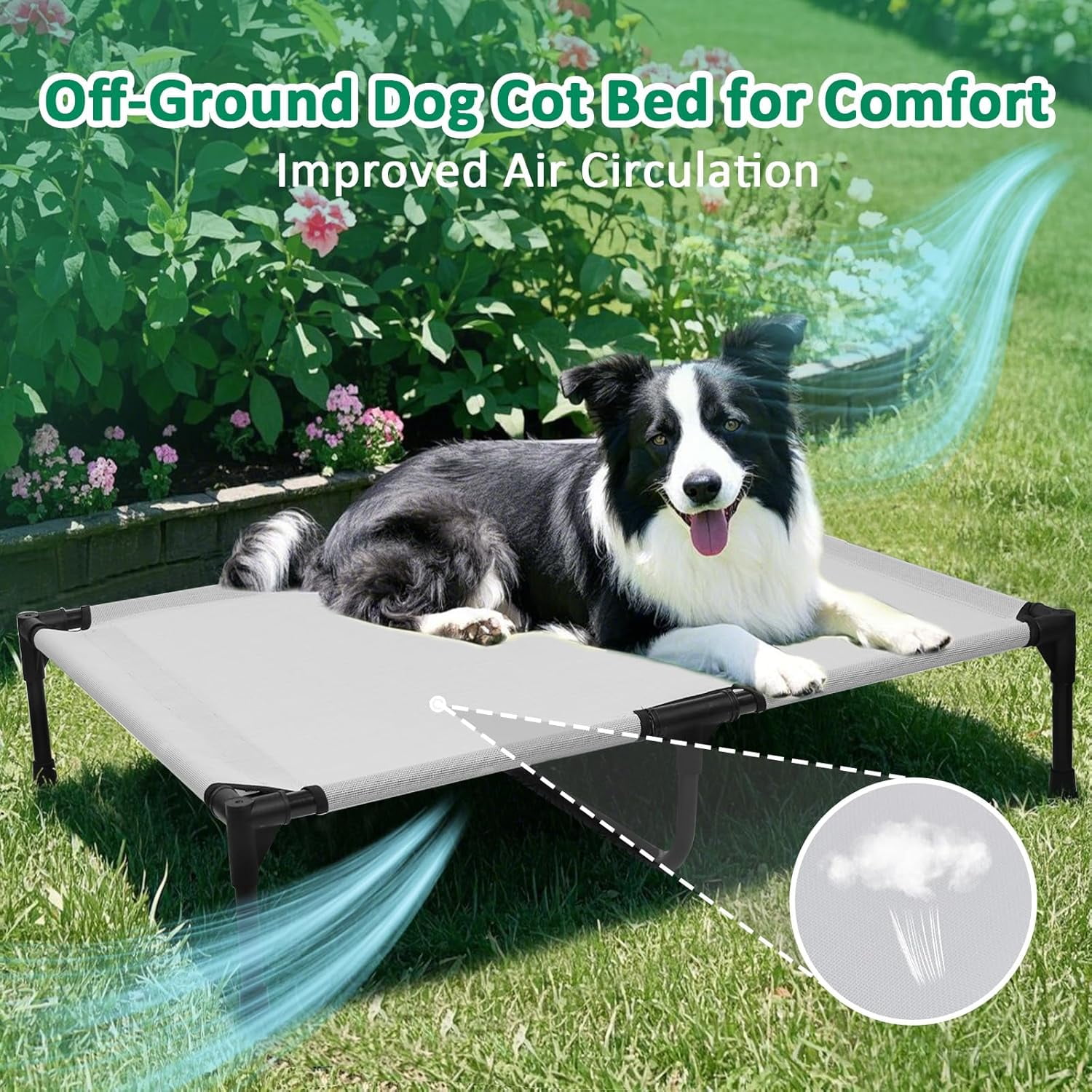 Elevated Dog Bed XL, Extra Large Raised Dogs Cot with Washable Mesh ...