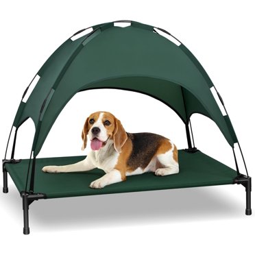 Veehoo Elevated Dog Bed, Cooling Raised Pet Cot, Aluminum Frame, Gray ...