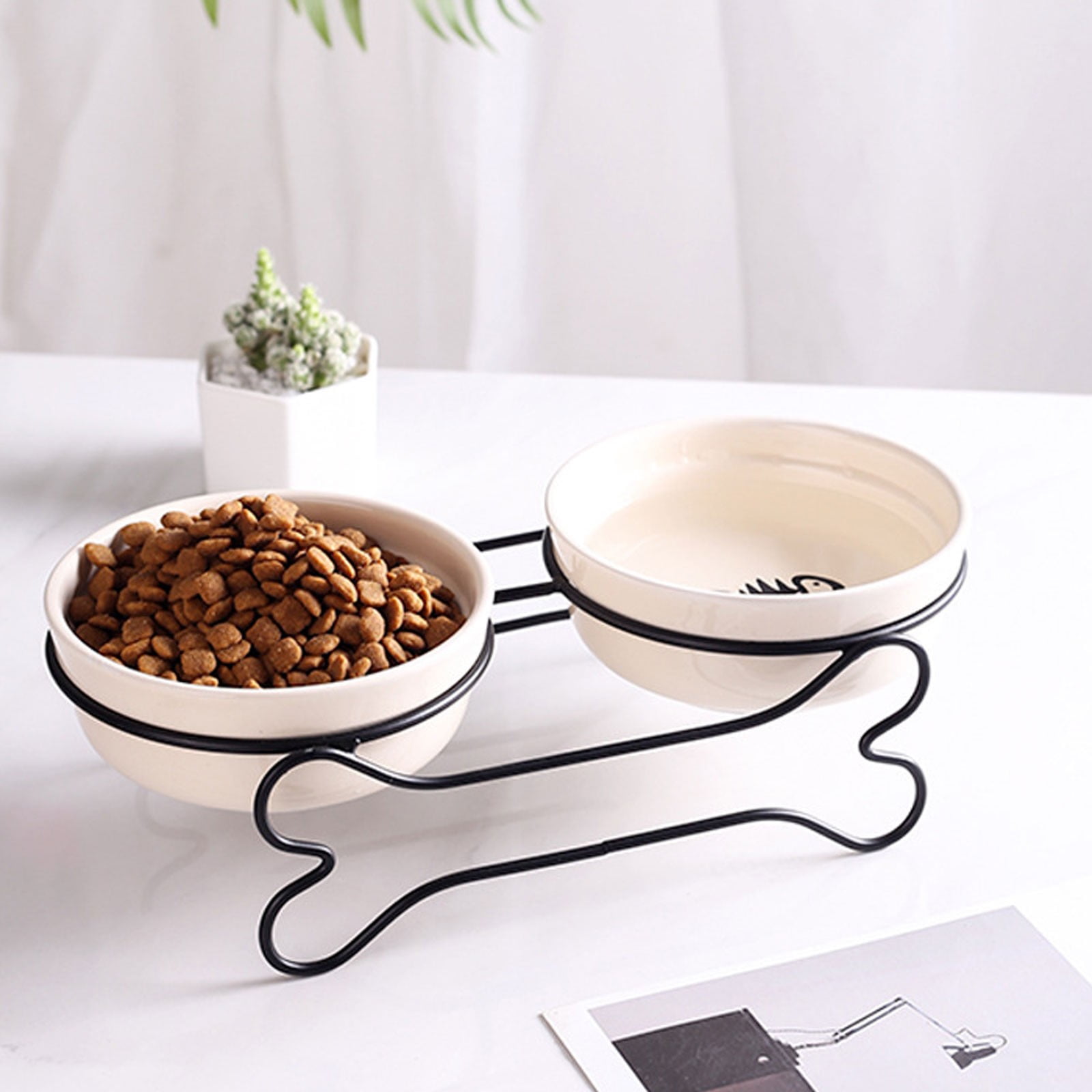 Elevated Dog Bowl Stand Feeder Adjustable Height Frame For Improved ...