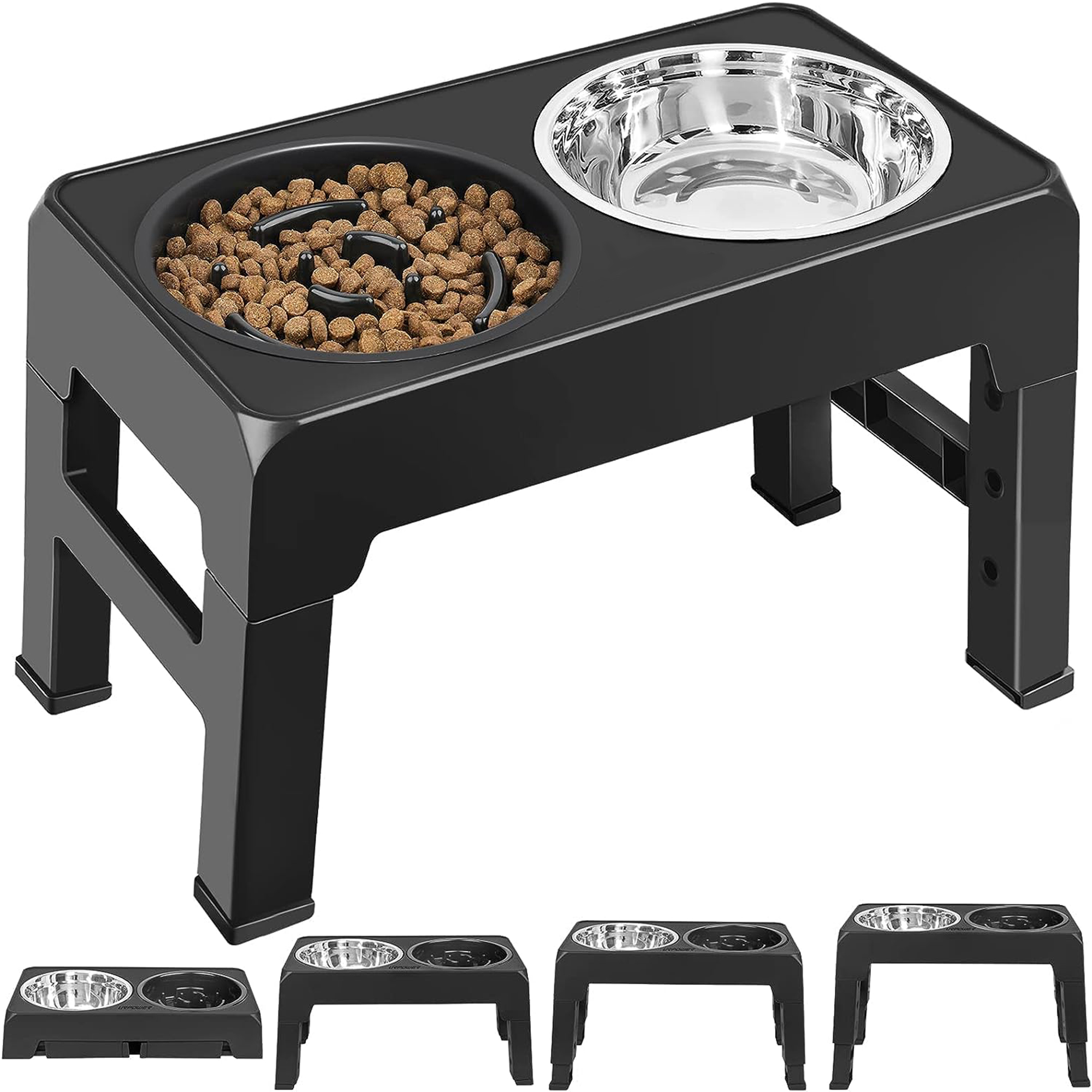 Platinum Pets Stainless Steel Non-Tip Bowl, Medium, Midnight Black ...