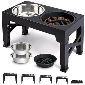 TIJITY Elevated Dog Bowls, Adjustable Raised Dog Bowls Stand for Small ...