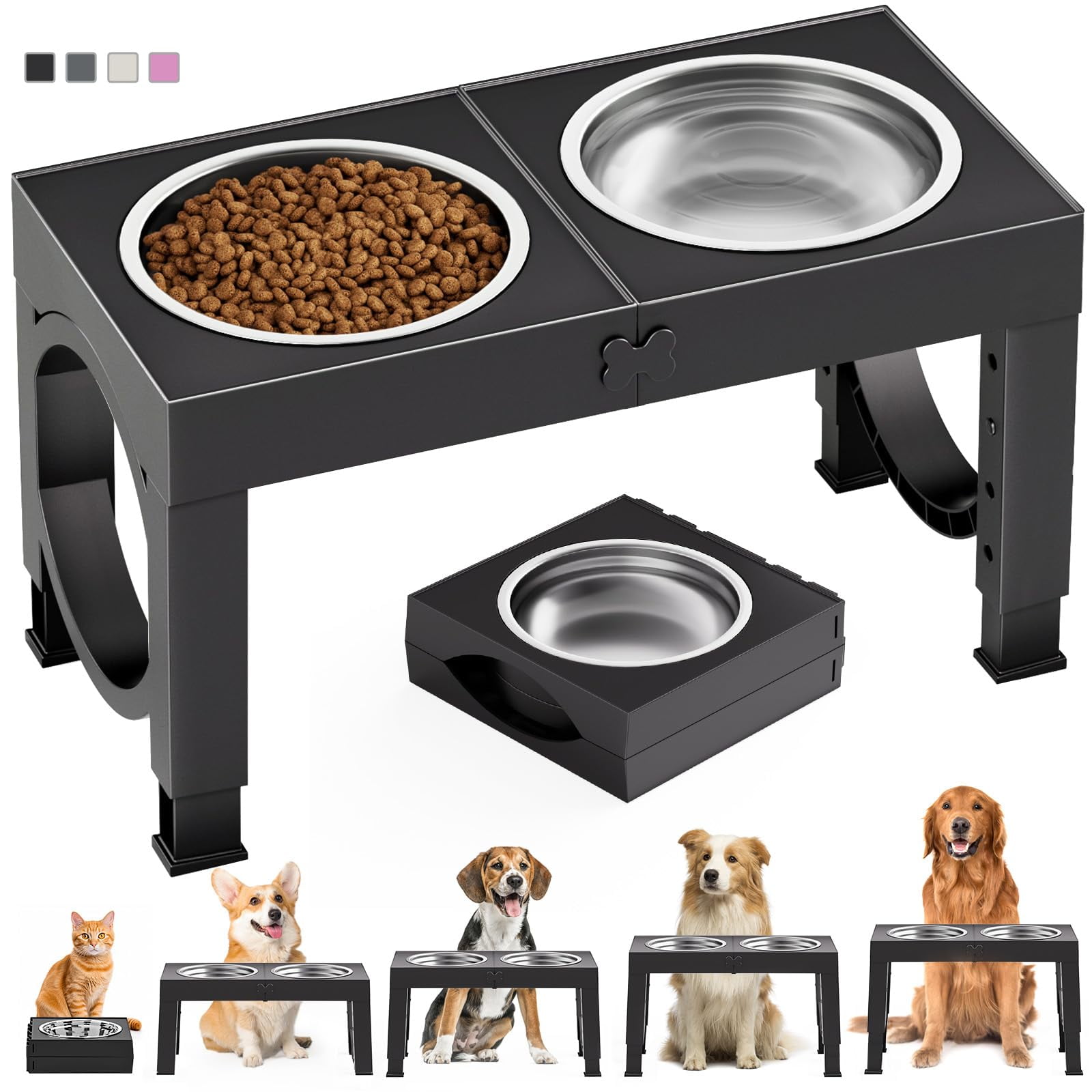 Elevated Dog Bowls Large Breed Raised Dog Bowl Stands Large Medium ...