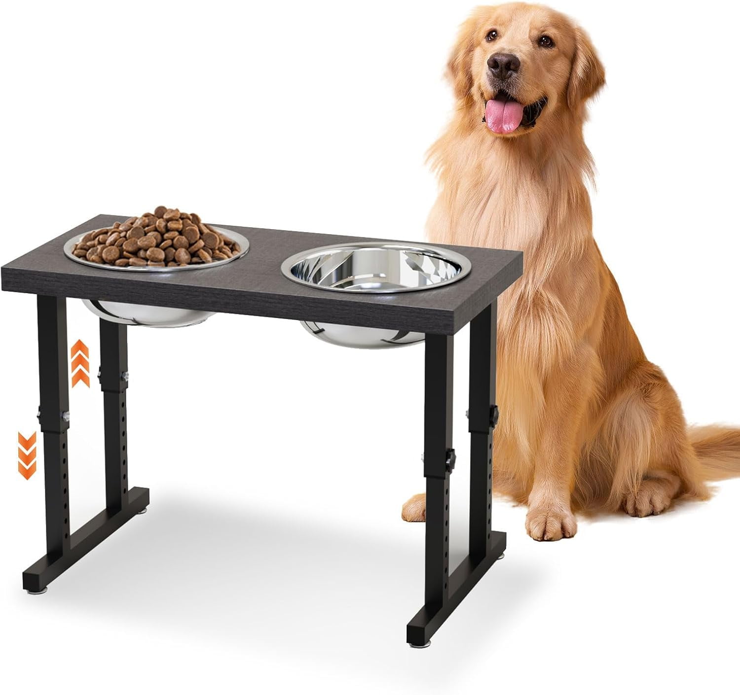 Elevated Dog Bowls Large Breed, Raised Dog Bowl Stand, 10.43"-17.53" H ...