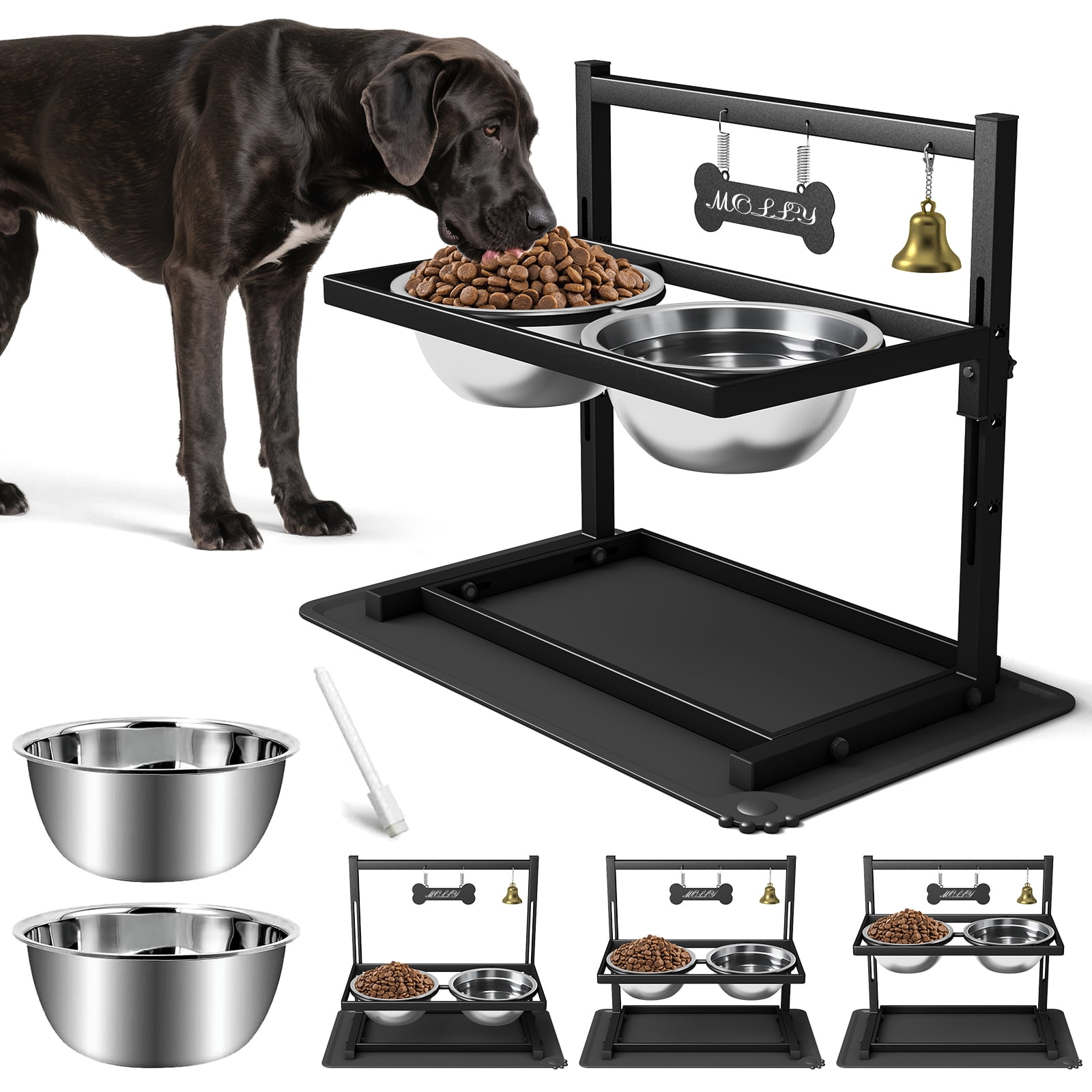 Elevated Dog Bowls Raised Dog Bowl Stand for Large Medium Dogs Breeds ...
