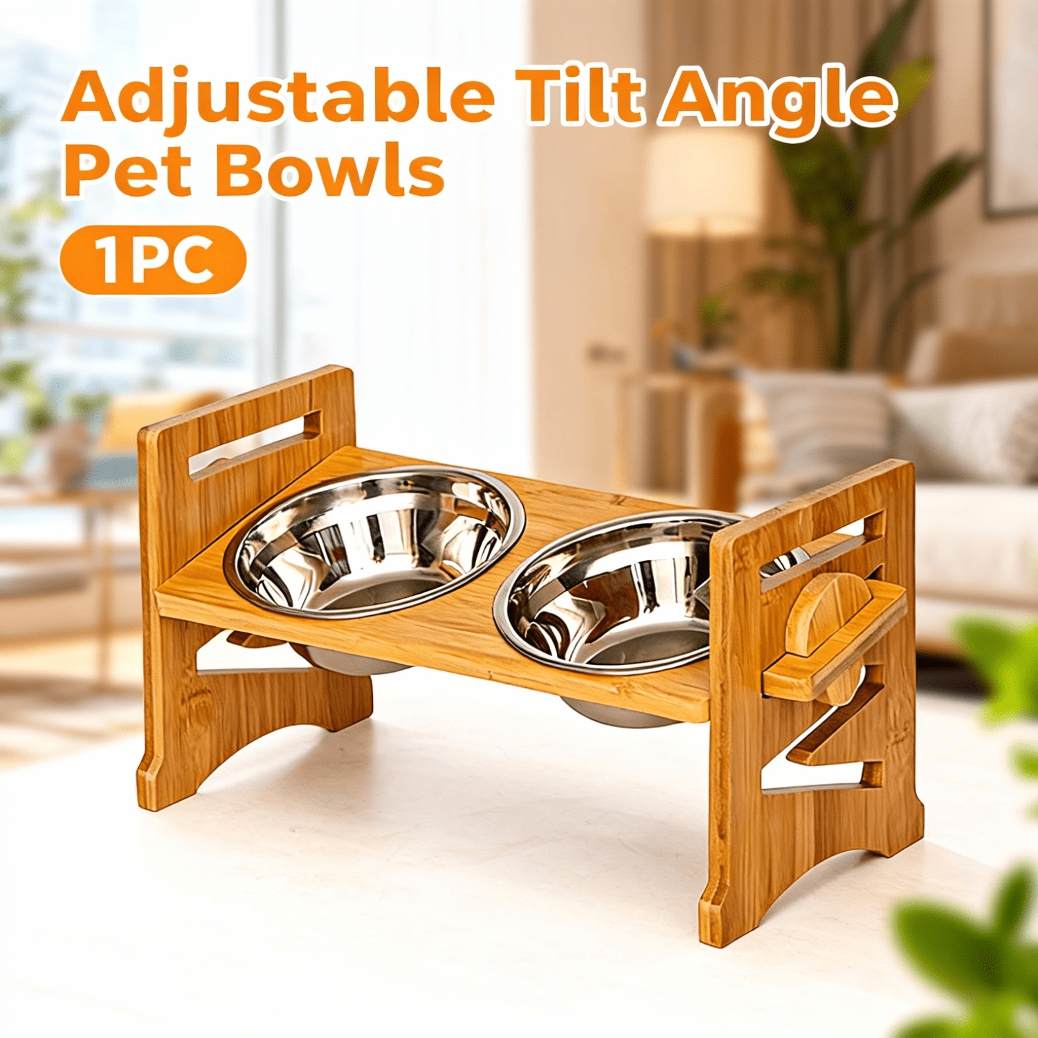 Elevated Dog & Cat Bowls for Small Pets with Angle Adjustment,Stand ...