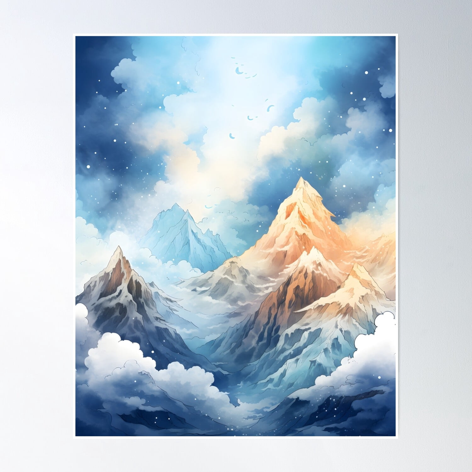 Elevated Elegance: A Mountain Masterpiece Poster Wall Art, Modern Wall ...