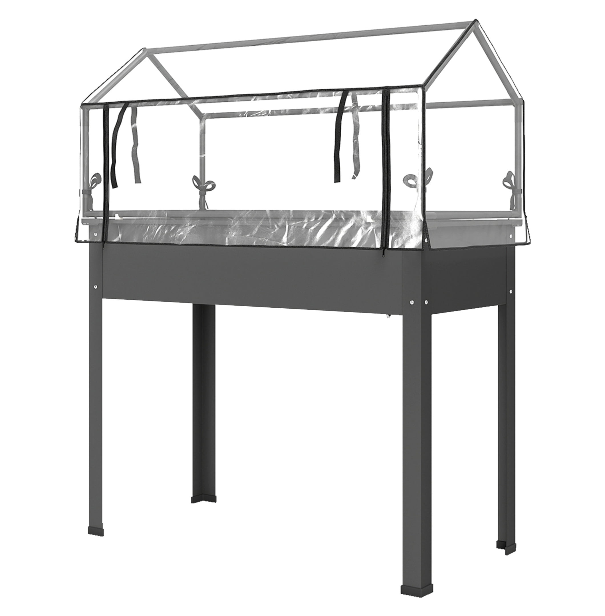 Elevated Garden Box with Greenhouse Cover, Raised Garden Bed with Legs ...