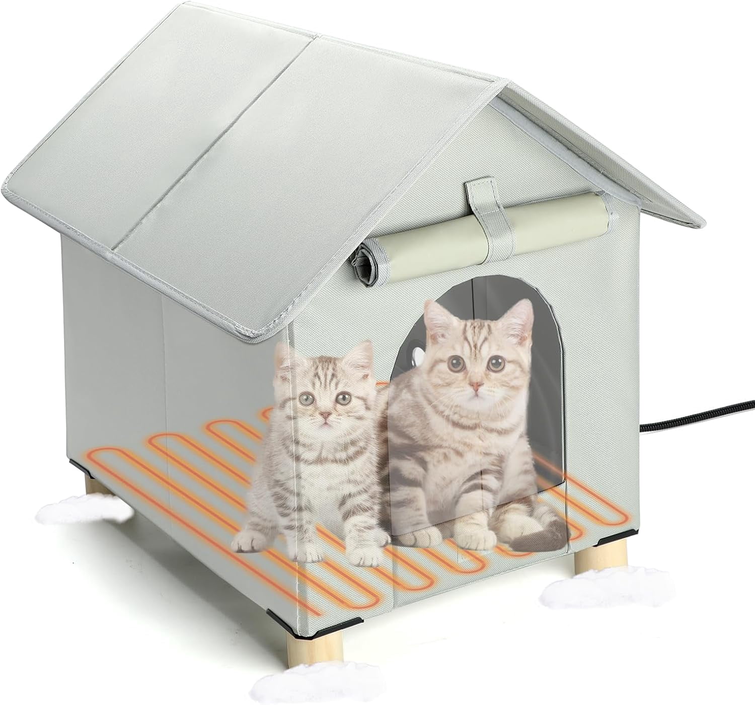 Elevated Heated House for Outdoor Cats in Winter, & Insulated Feral ...
