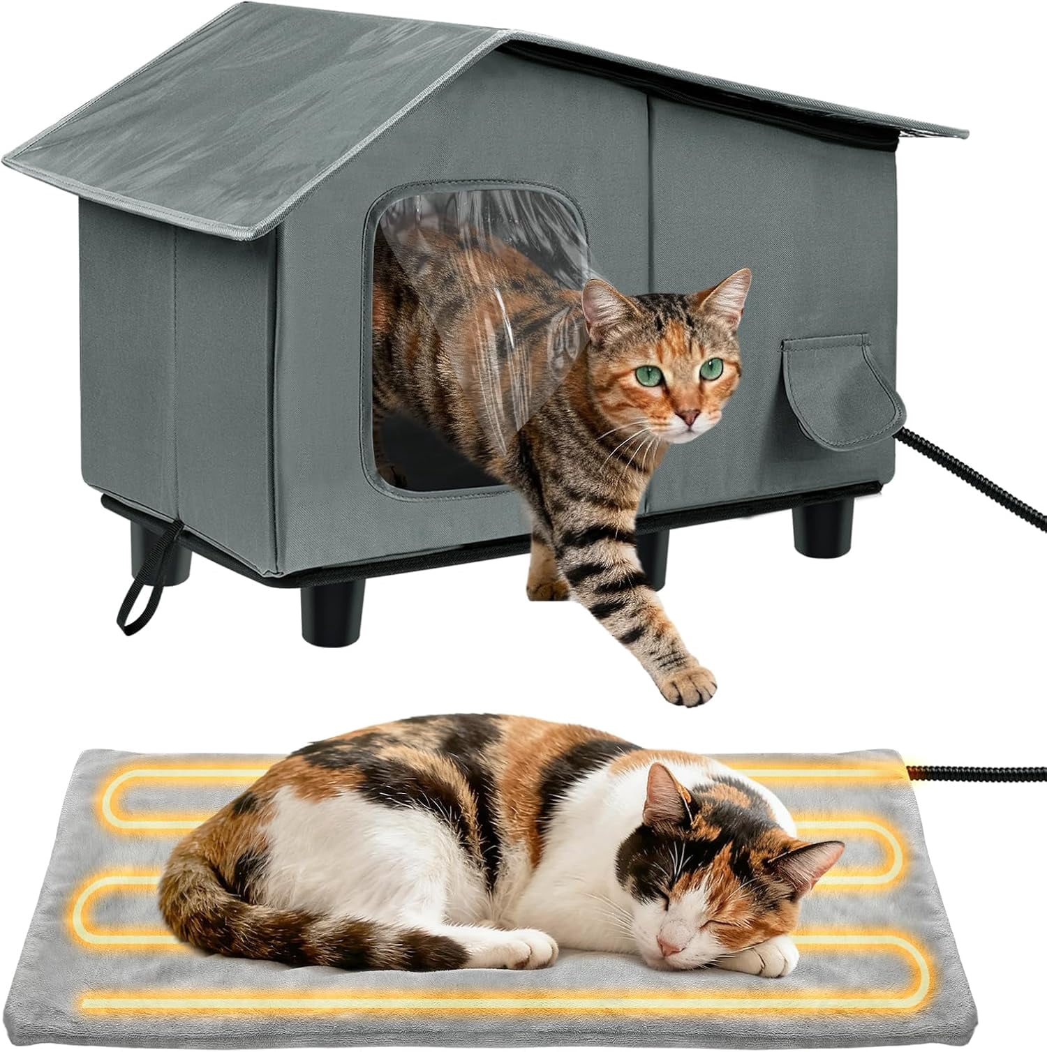 Elevated Heated House for Outdoor - Weatherproof Feral Shelters for ...