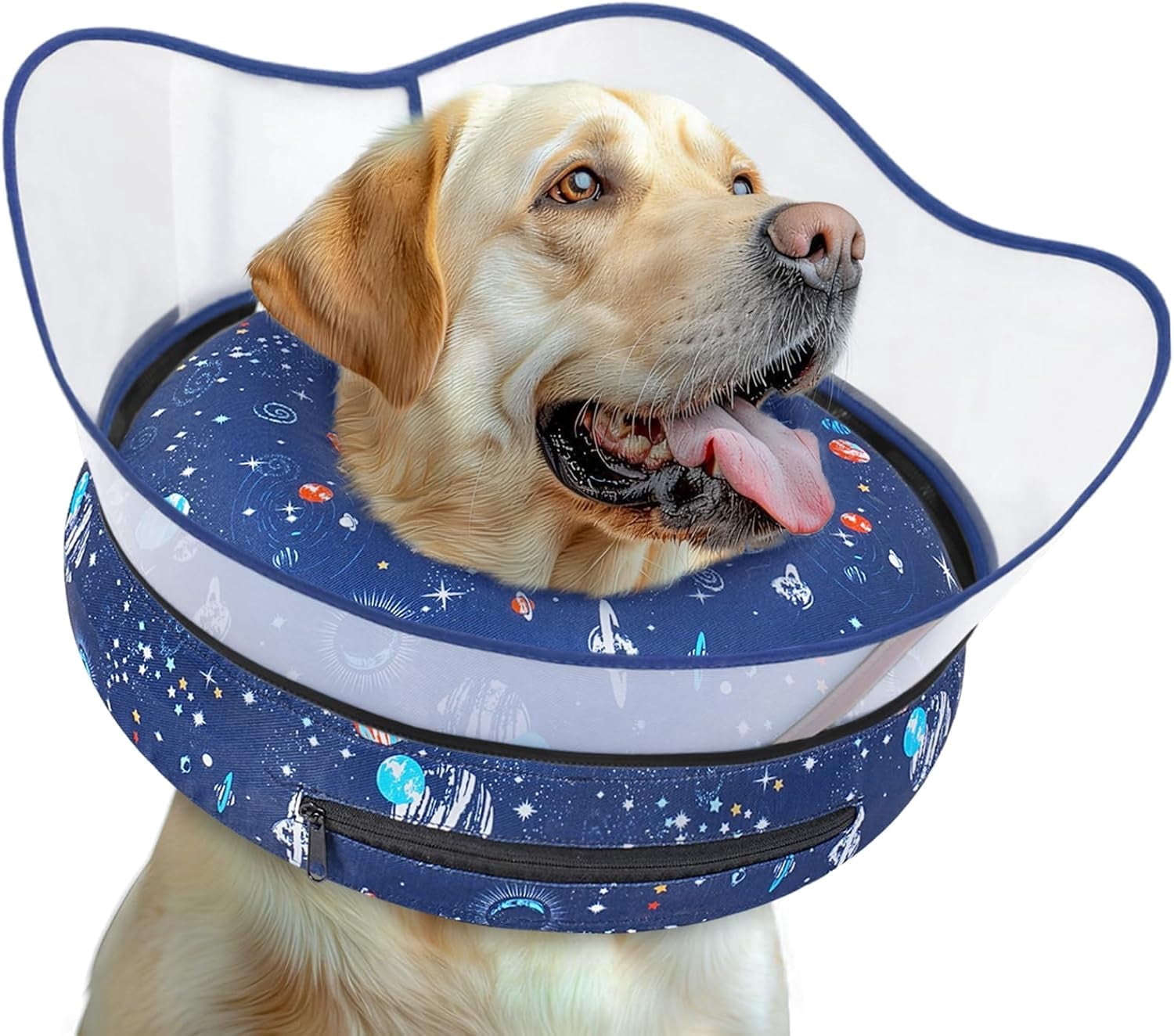 Elevated Inflatable Dog Cone Collar to Stop Licking, Dog Donut Collar ...