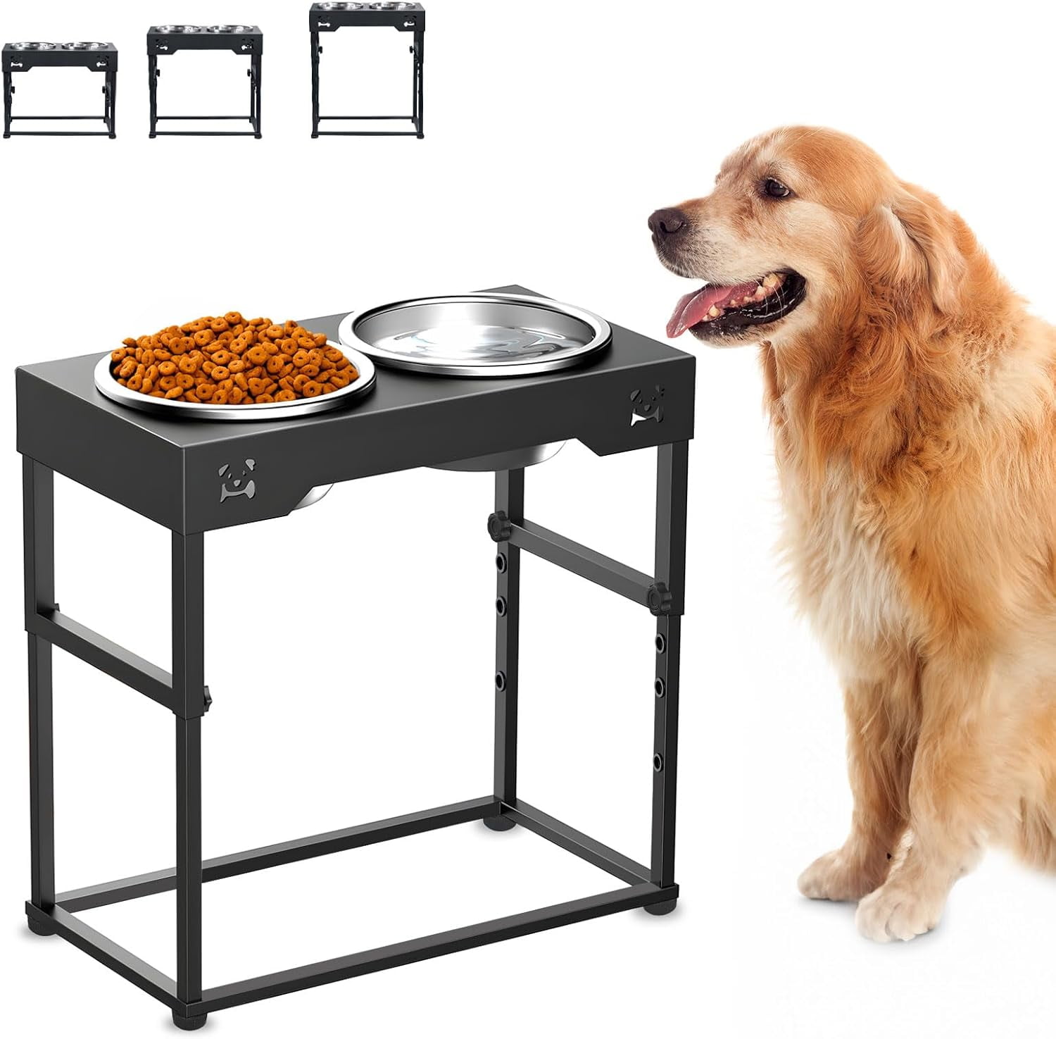 Elevated Large Breed Dog Bowl with Slow Feeder, Stand 5 Height ...