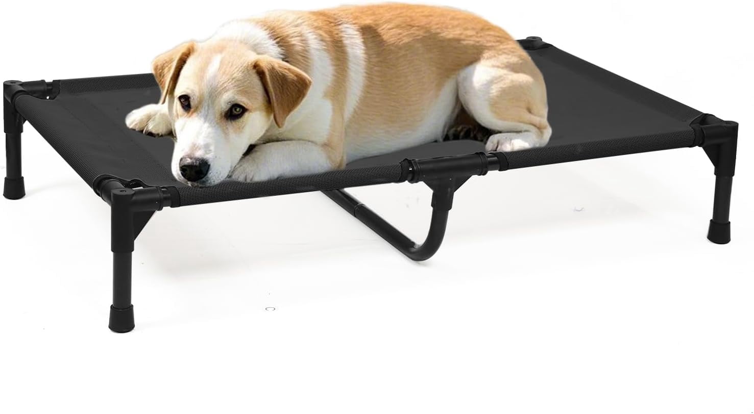 Elevated Outdoor Dog Bed Medium Size Dogs, Cooling Pet Raised Bed with ...