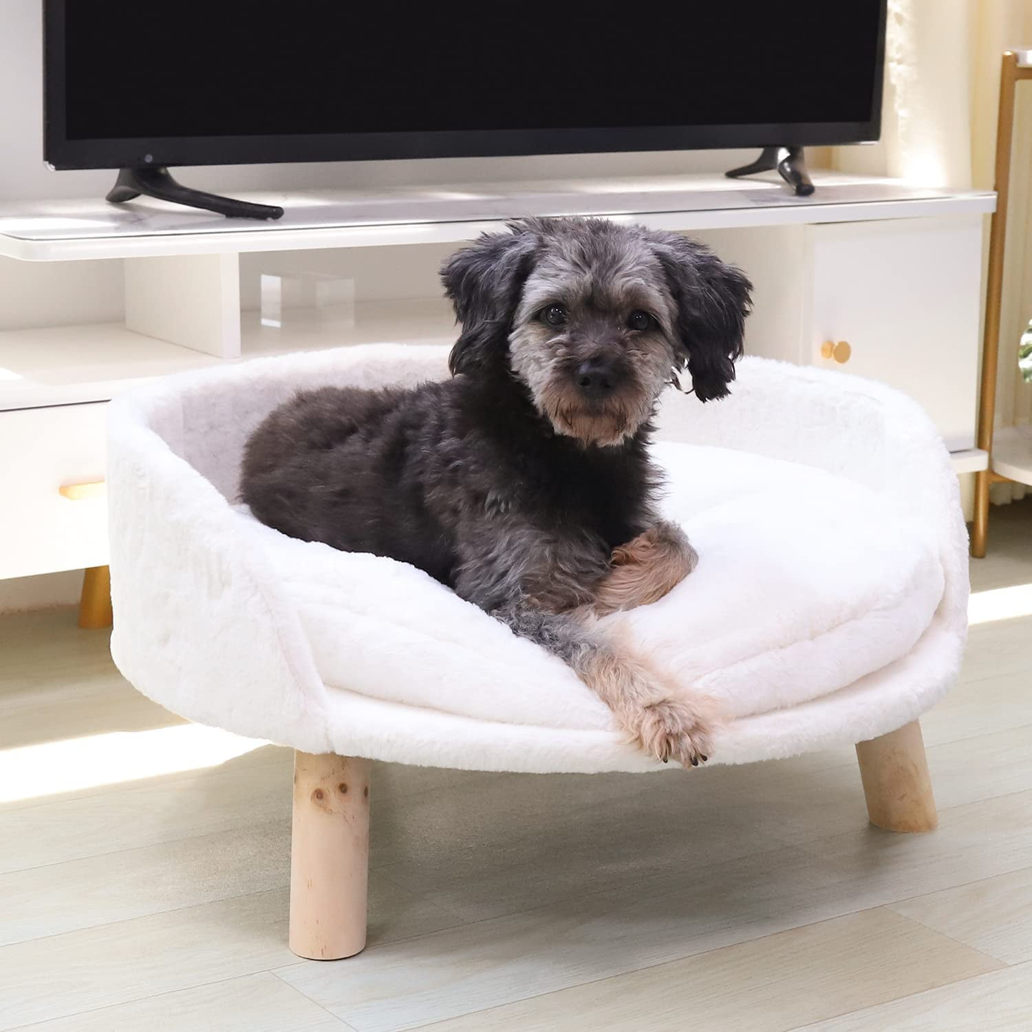 Elevated Pet Bed,Nordic Pet Stool Bed with Cozy Pad Waterproof,Pet ...