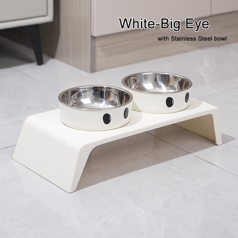 Elevated Pet Dog Feeder Bowls Raised Stand with Double Stainless Steel ...