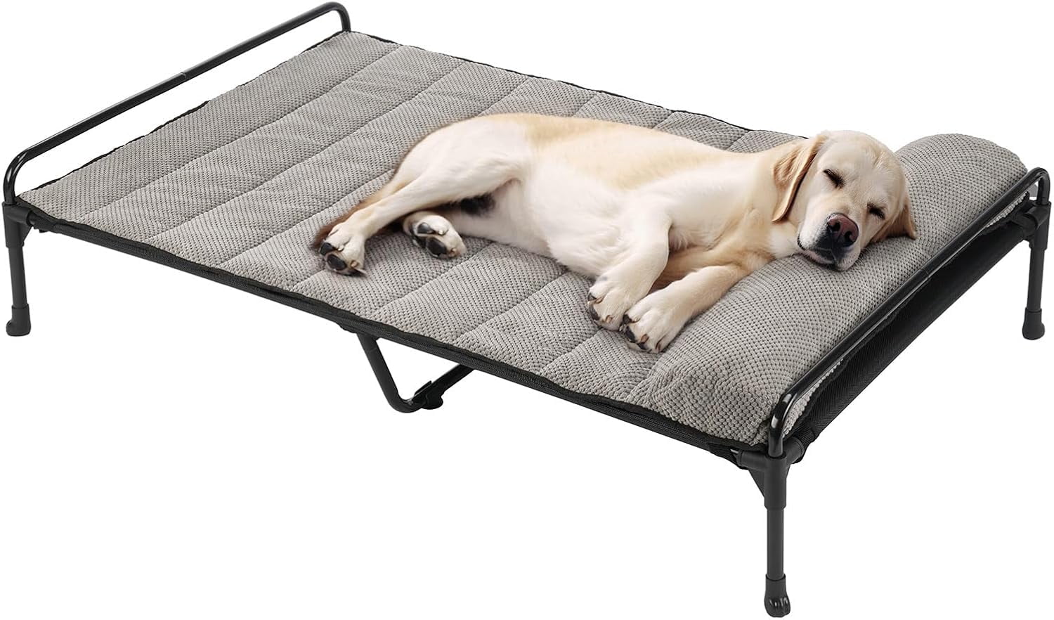 Elevated Raised Dog Bed+Removable Padded Bolster-Cooling Outdoor Indoor ...