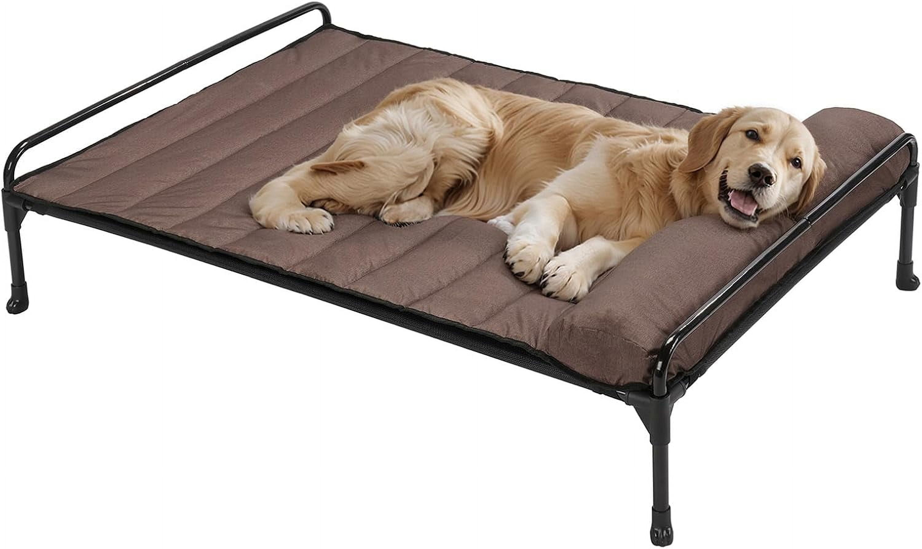 Elevated Raised Dog Bed+Waterproof Removable Pillow-Top Mat, Cooling ...