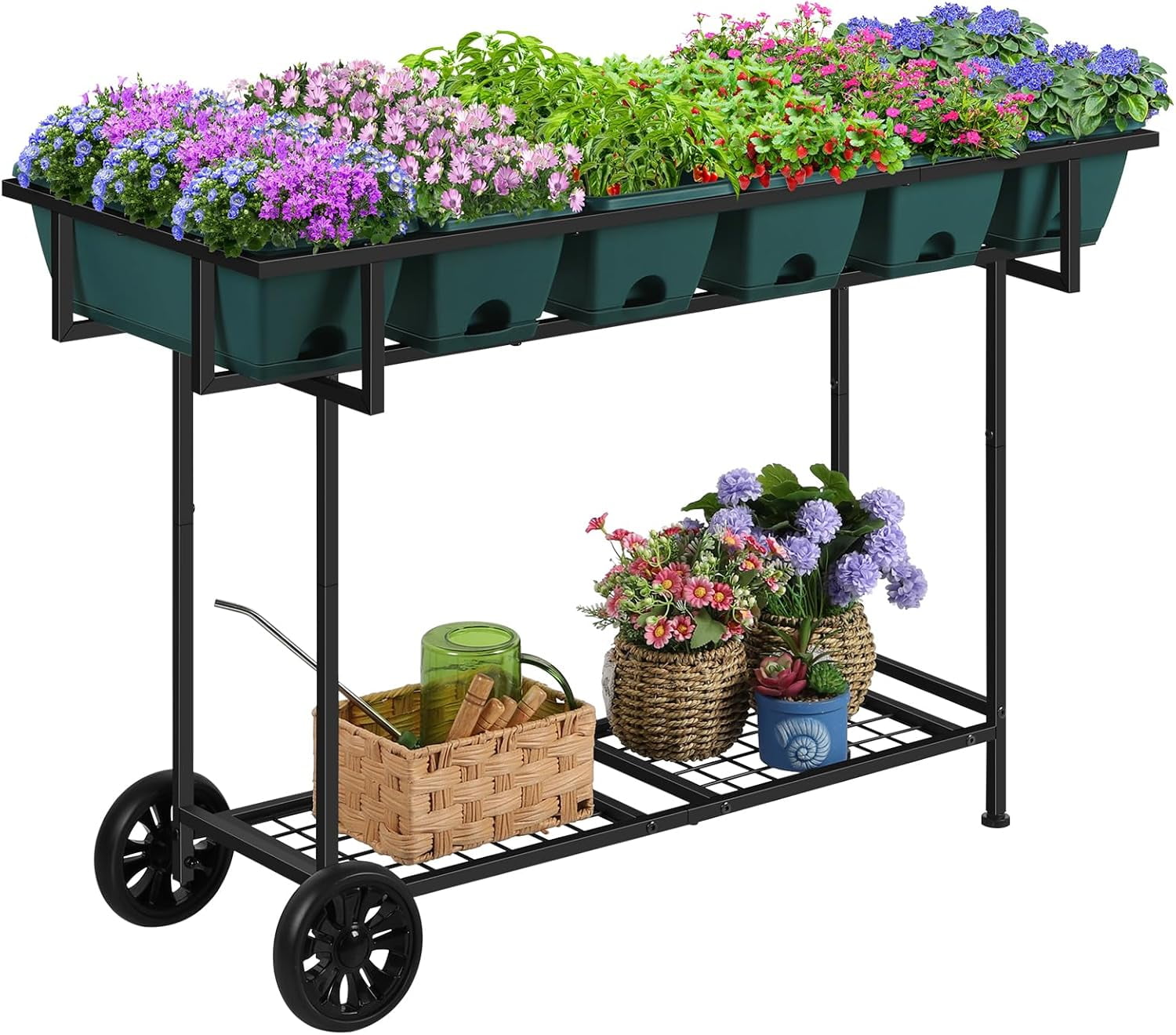 Elevated Raised Garden Bed with Legs Outdoor Mobile Herb Garden Planter ...