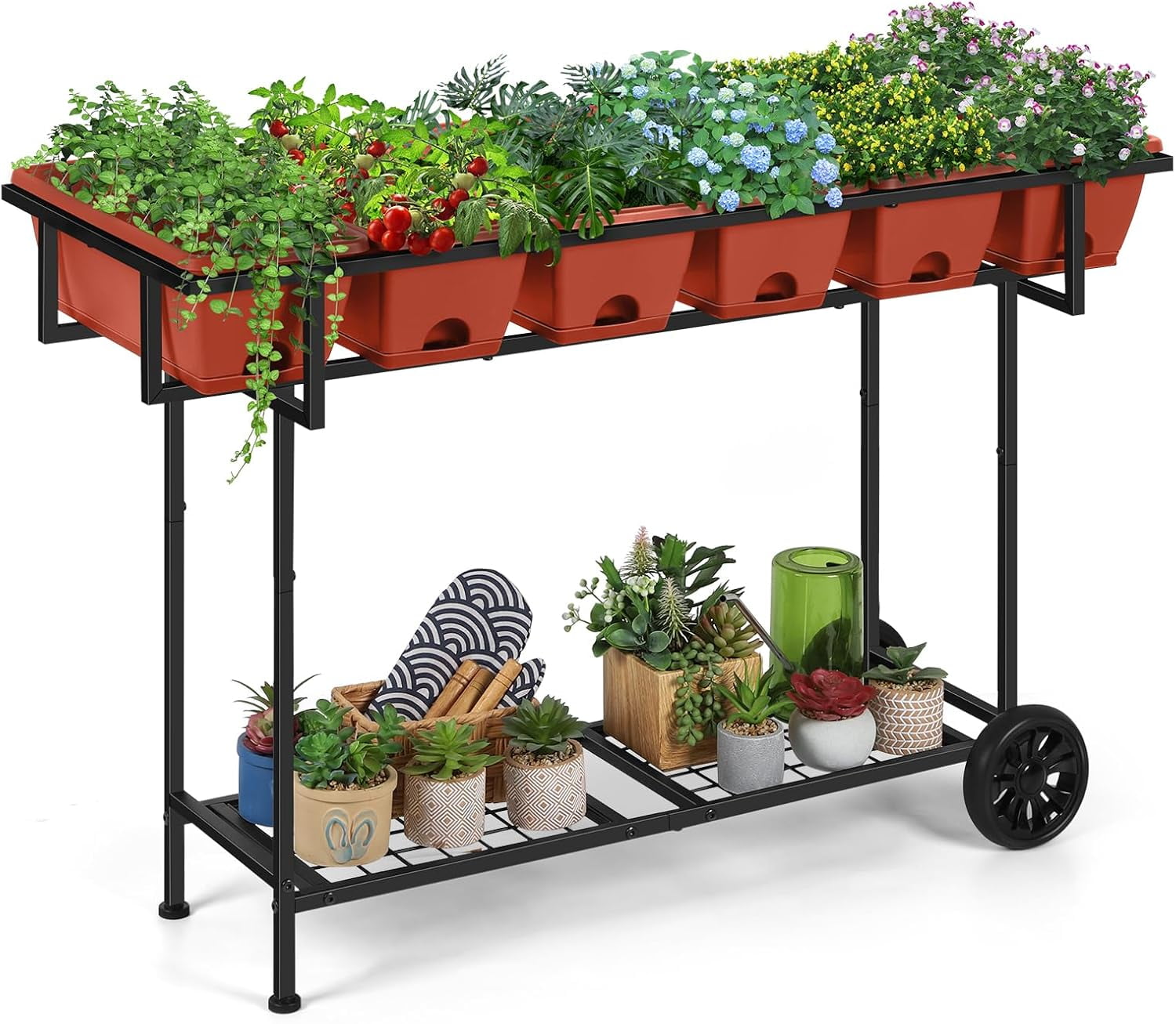 Elevated Raised Garden Bed Outdoor with Legs 43x17x29 in Plastic ...