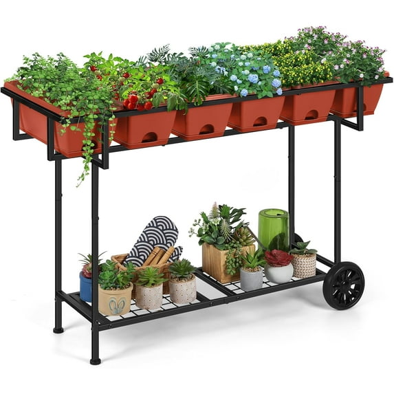 Elevated Raised Garden Bed Outdoor with Legs 43x17x29 in Plastic ...