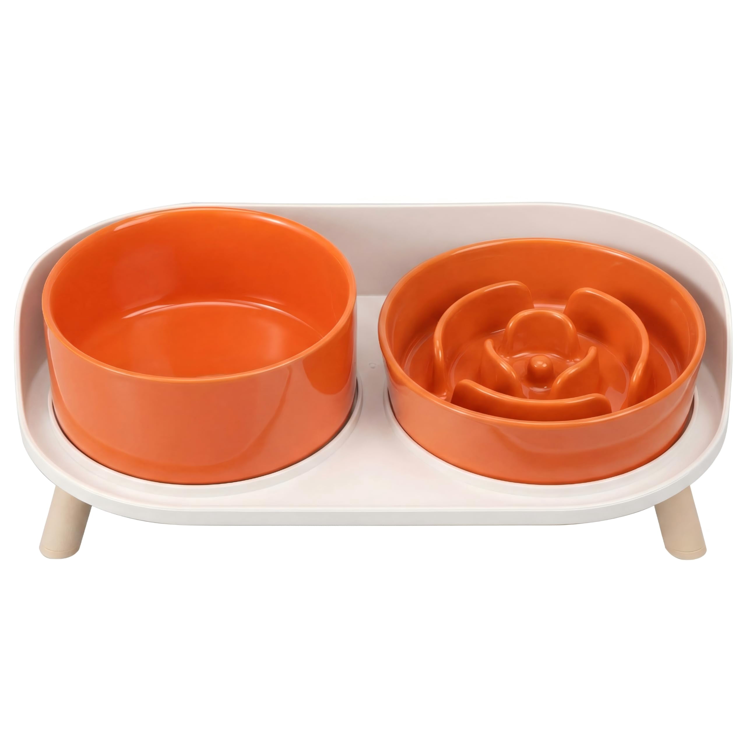 Elevated Slow Feeder Dog Bowls with Splash Stand, Slow Eating 5X | 6.5 ...
