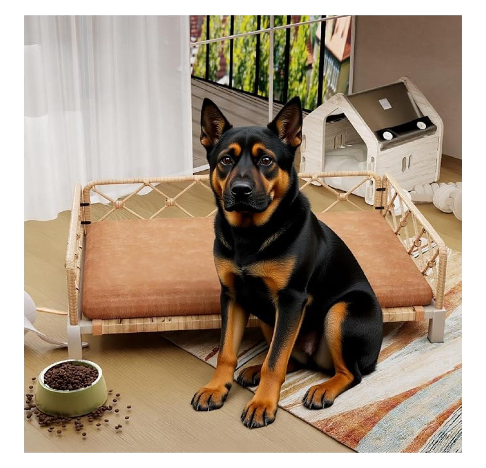 Elevated Waterproof Dog Beds for Large Dogs with Egg Crate Foam Support ...