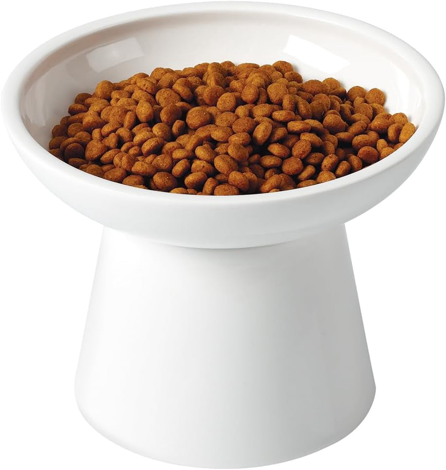 Elevated and Water Bowls Set, Extra Wide and Raised Ceramic Feeder ...