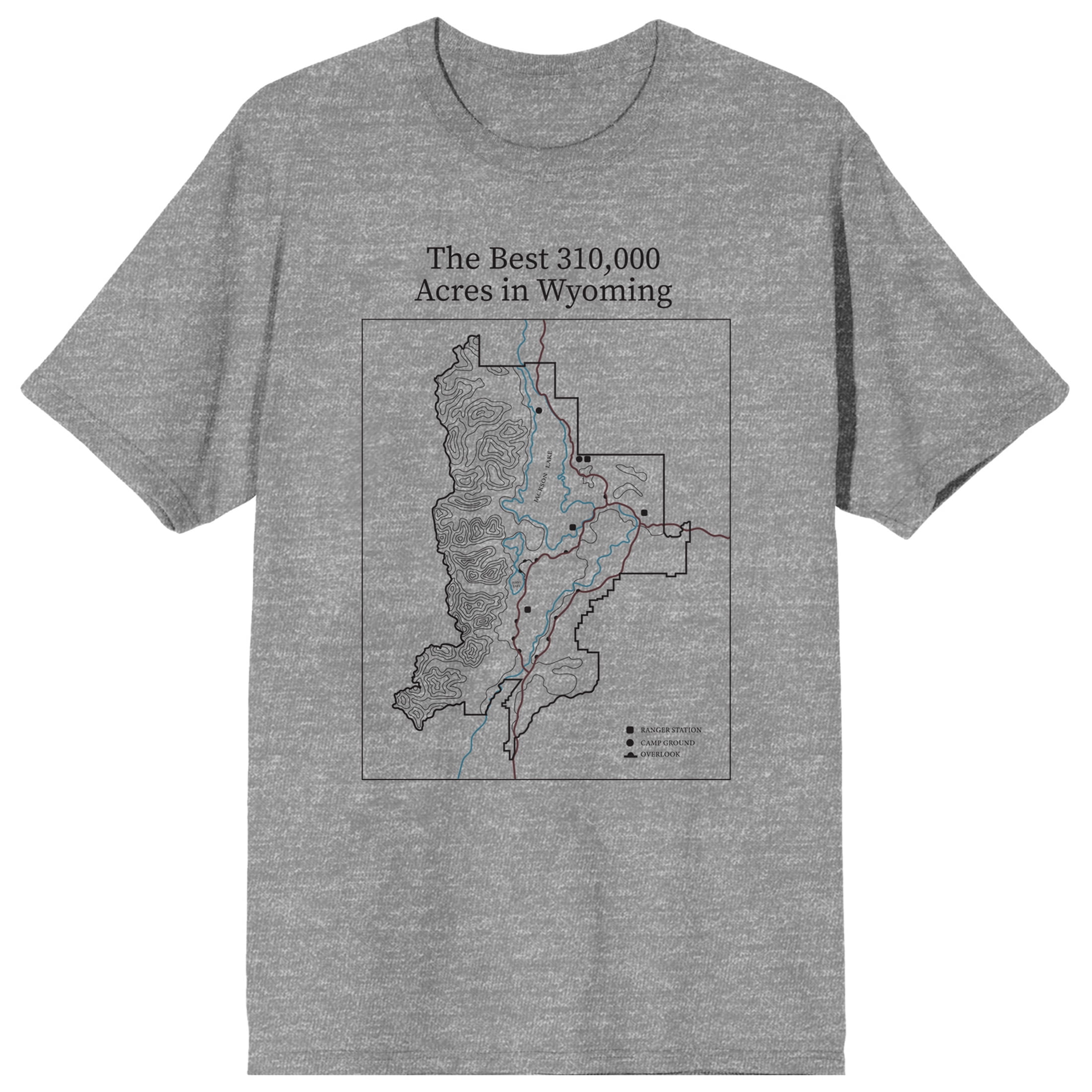 Elevation 7573 The Best 310,000 Acres in Wyoming Elevation Map Men's ...