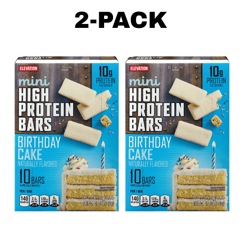Elevation Birthday Cake Mini High Protein Bars, 10 count 12 oz ,2-Pack ...