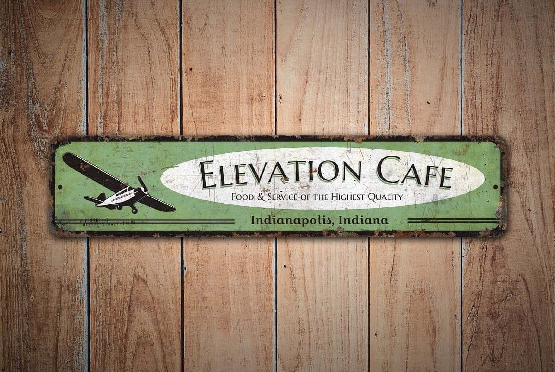 Elevation Cafe Sign Vintage Style Sign Elevation Cafe Decor Elevation ...