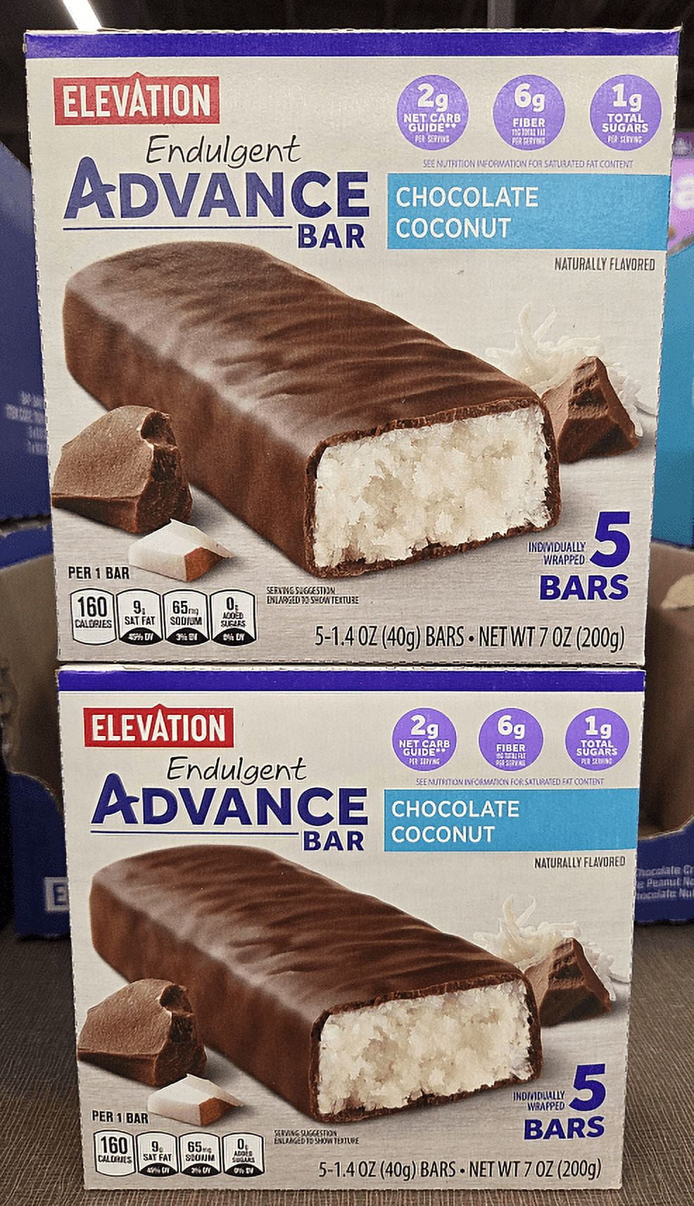 Elevation Endulgent Advance Bar Chocolate Coconut 7oz 200g (2 Boxes ...