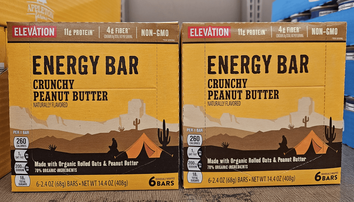 Elevation Energy Crunchy Peanut Butter Bar 14.4oz 408g (2 Boxes) - Walmart.com