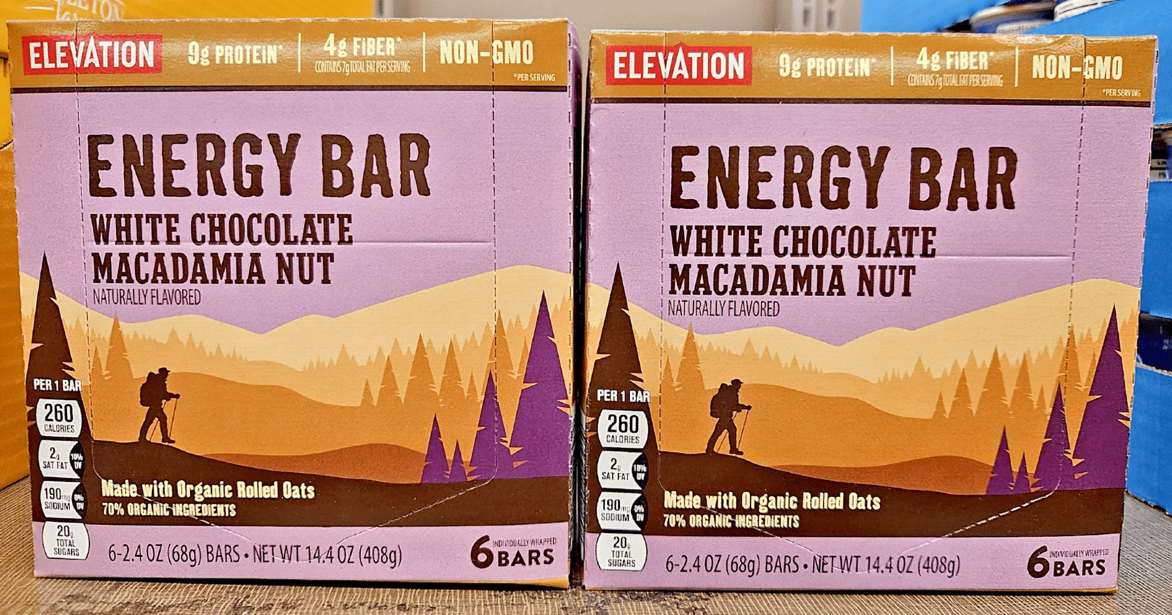 Elevation Energy White Chocolate Macadamia Nut Bar 14.4oz 408g (2 Boxes ...