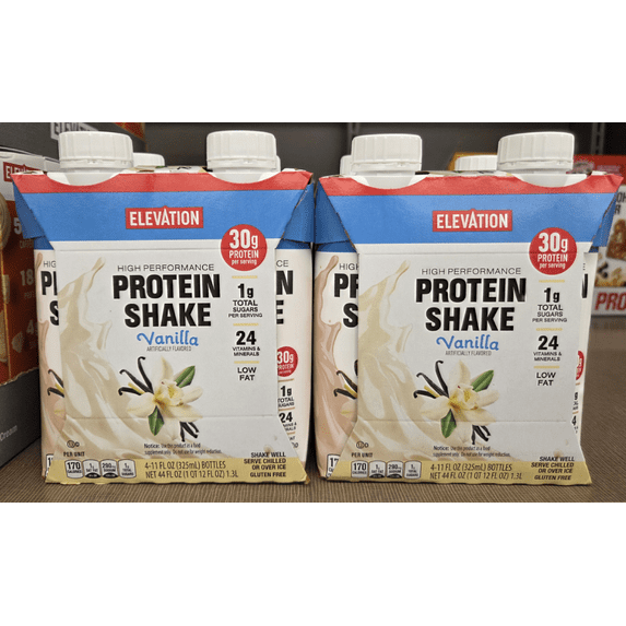 Elevation High Performance Protein Shake Vanilla 44fl oz 1.3L (2 Packs) - Walmart.com