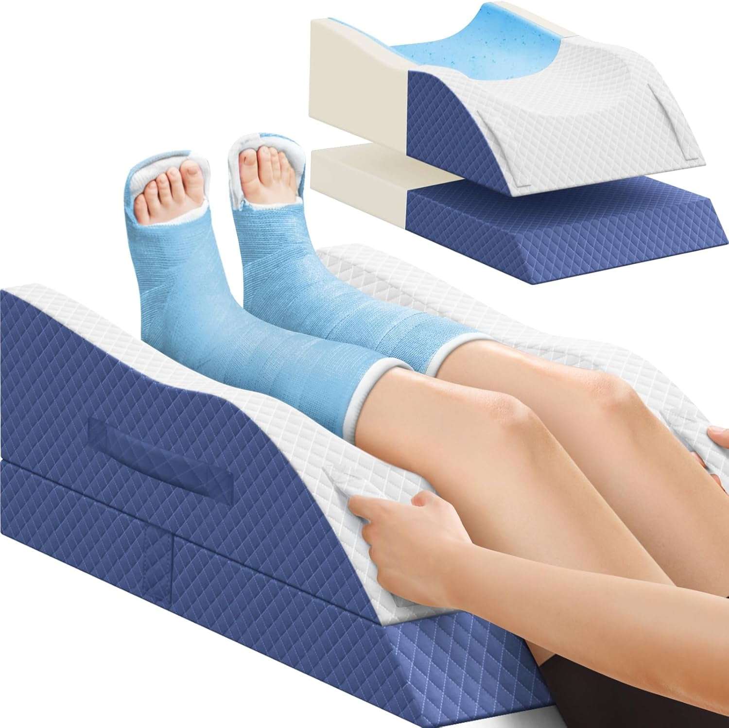 Elevation Pillows for Leg After Surgery, Memory Foam Adjustable Wedge ...