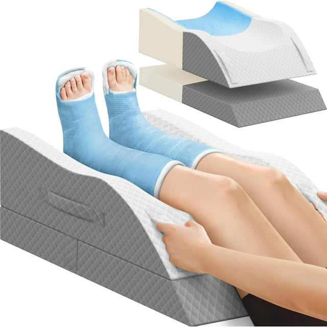 Elevation Pillows for Leg After Surgery, Memory Foam Adjustable Wedge ...
