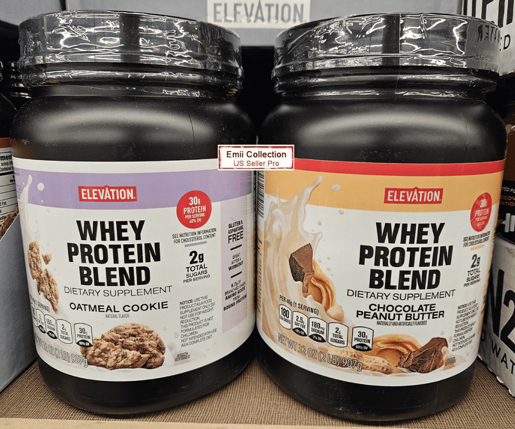 Elevation Whey Protein Blend Oatmeal Cookie & Chocolate Peanut Butter ...