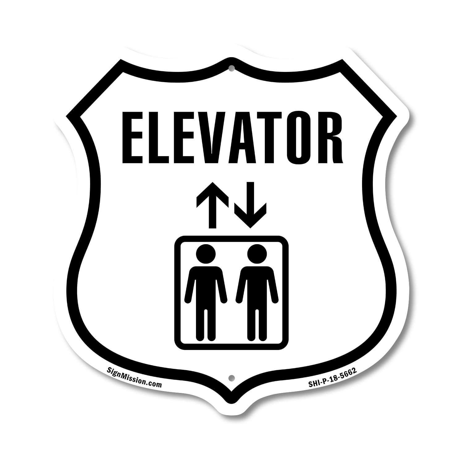 Elevator (2 Pack) 6 inch X 6 inch Shield Shaped Commercial Grade ...