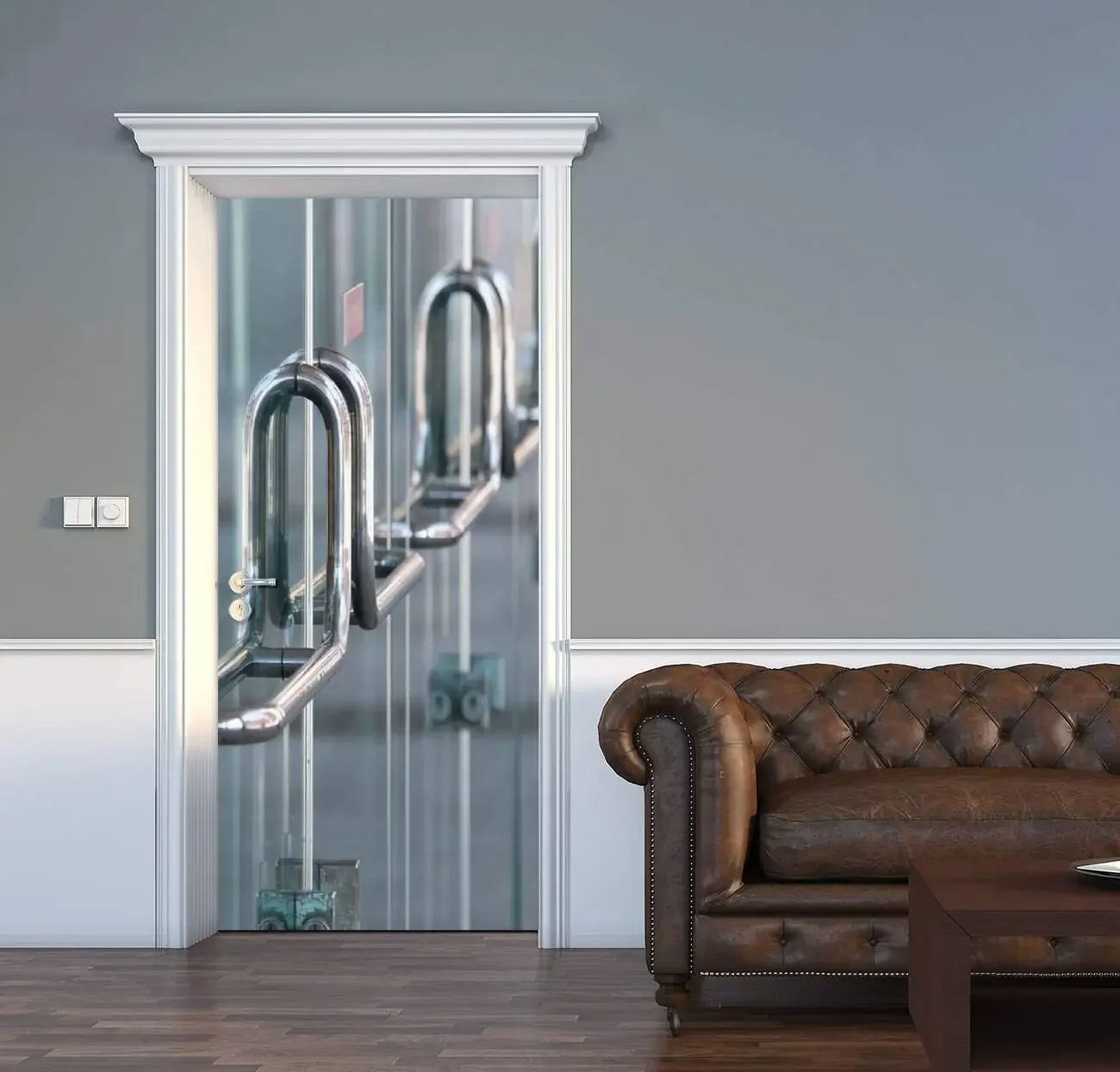 Elevator Buttons Panel with Brushed Metal Texture Background Door ...