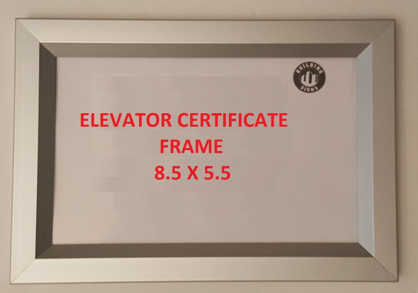 Elevator Certificate frame 8.5 x 5.5 ( Heavy Duty - Aluminum) - Walmart.com
