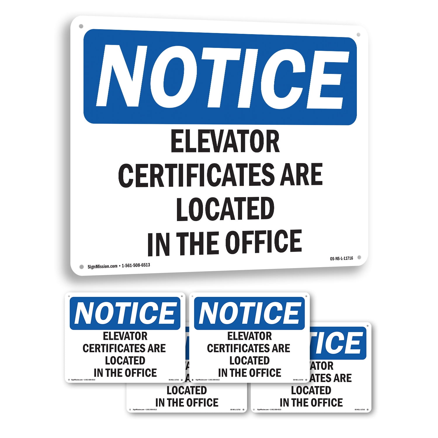 Elevator Certificates Are Located In The Office OSHA Notice Rigid ...