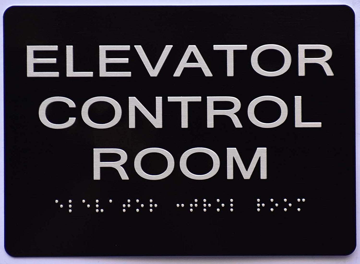 Elevator Control Room Sign Black (Aluminium, Black/Silver,Size 5x7) The ...