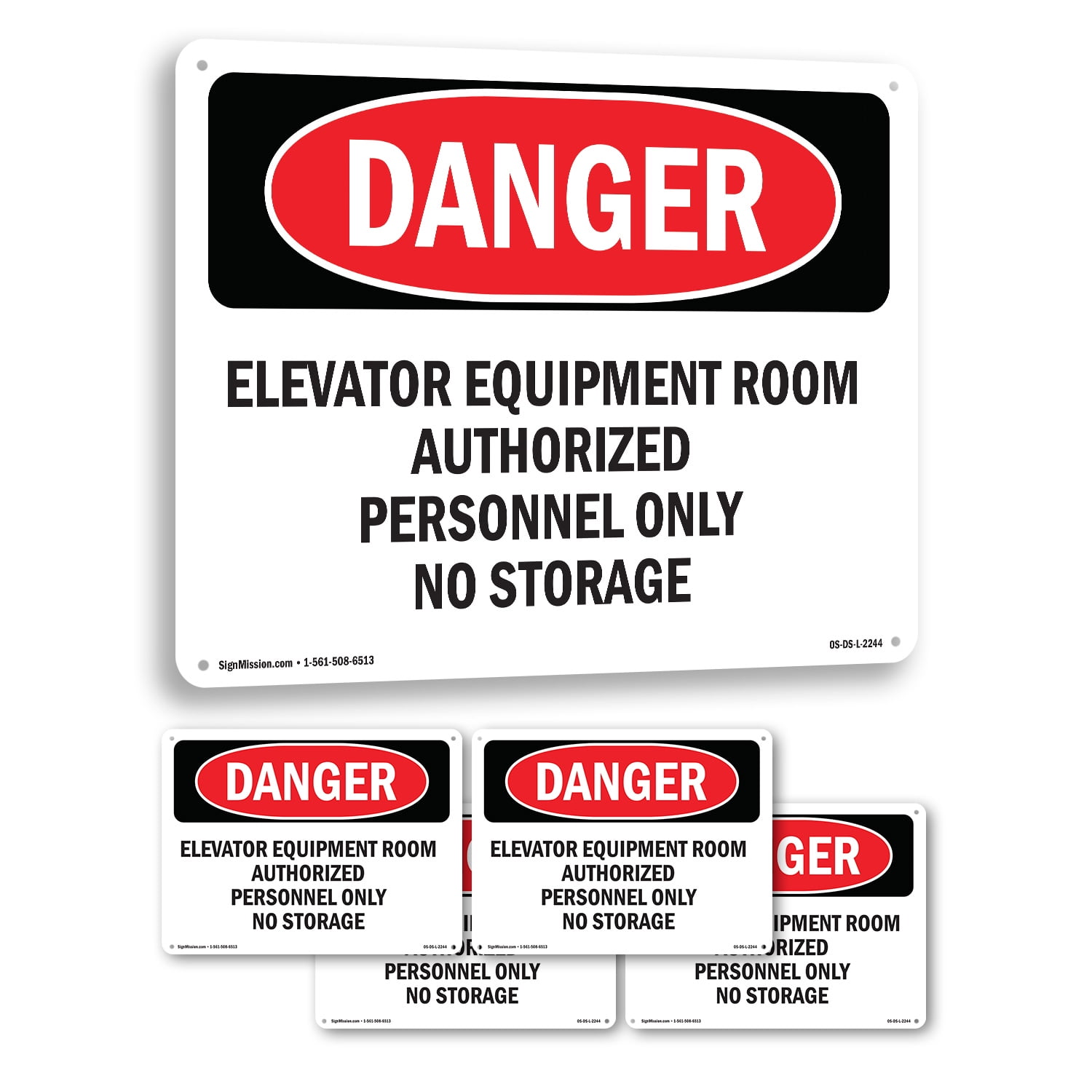 Elevator Equipment Room Authorized Personnel OSHA Danger Aluminum Sign ...