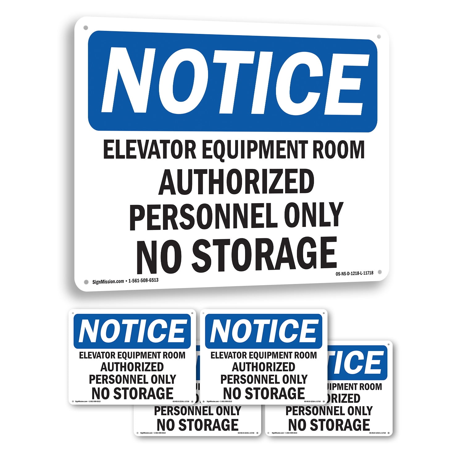Elevator Equipment Room Authorized Personnel OSHA Notice Rigid Plastic ...