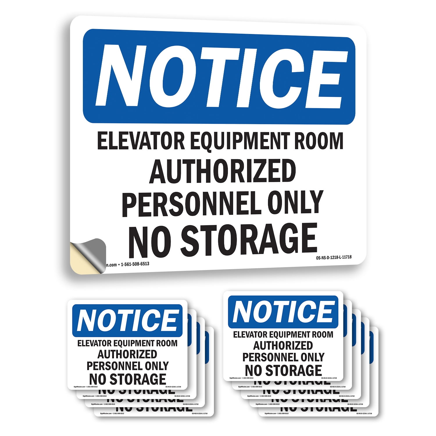 Elevator Equipment Room Authorized Personnel OSHA Notice Vinyl Decal ...