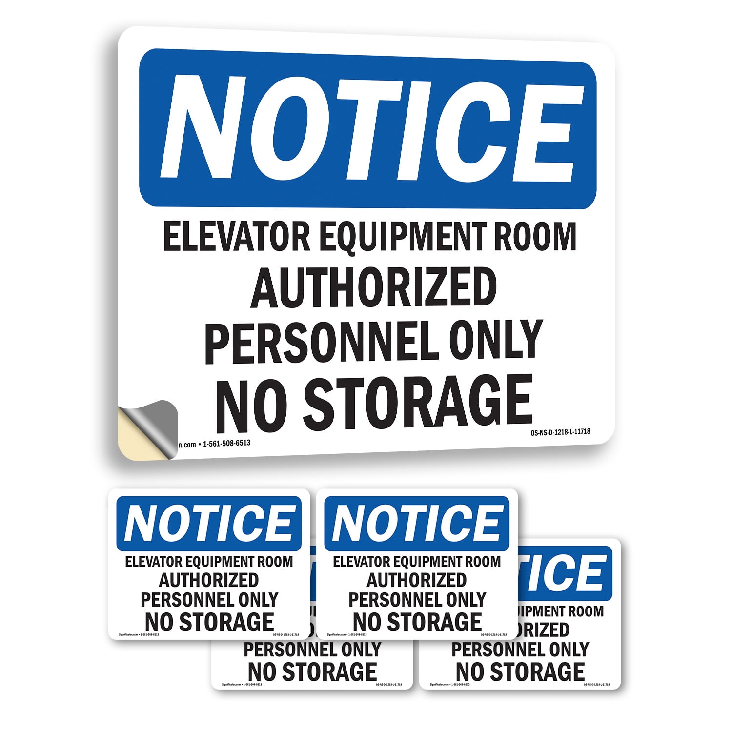 Elevator Equipment Room Authorized Personnel OSHA Notice Vinyl Decal ...