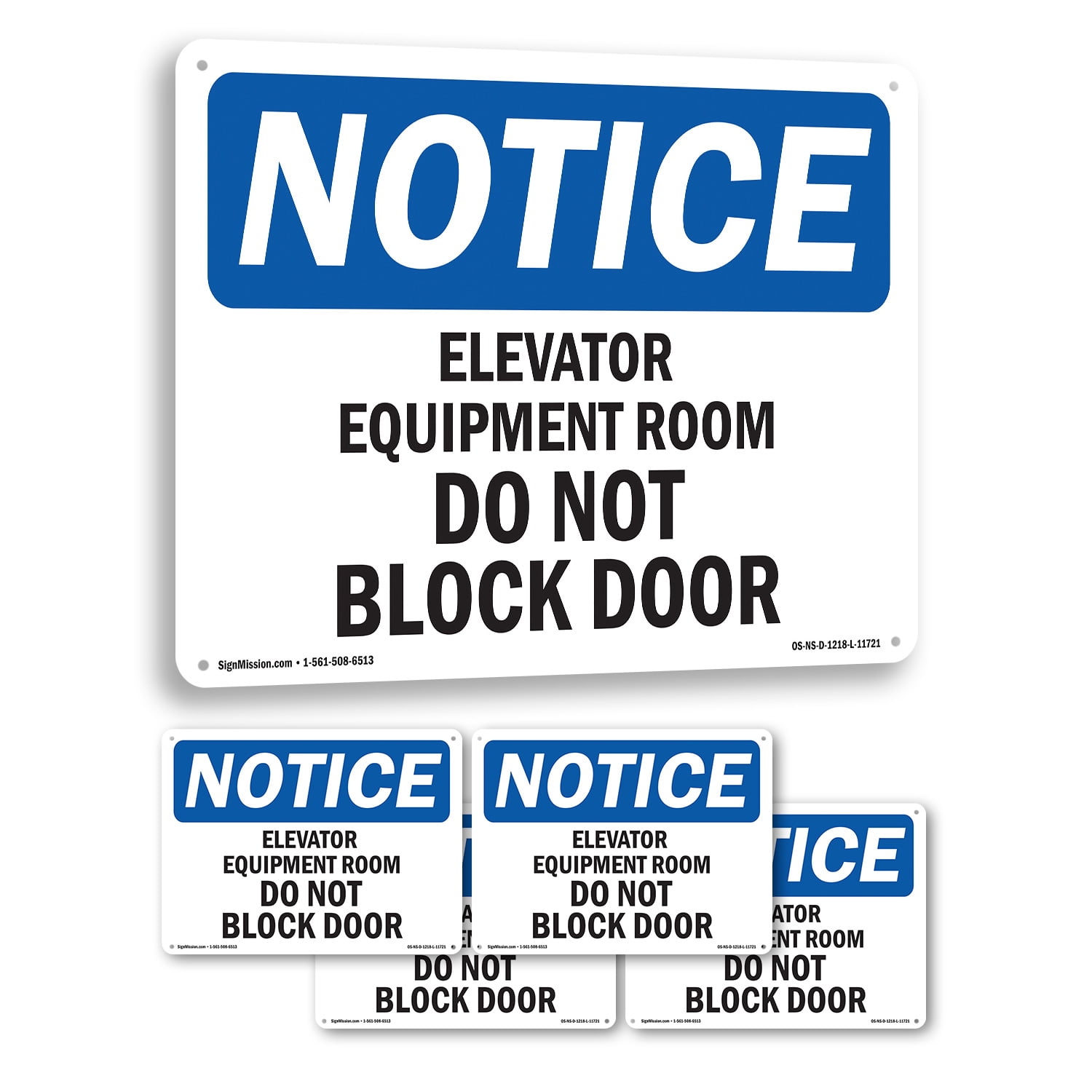 Elevator Equipment Room Do Not Block Door OSHA Notice Rigid Plastic ...